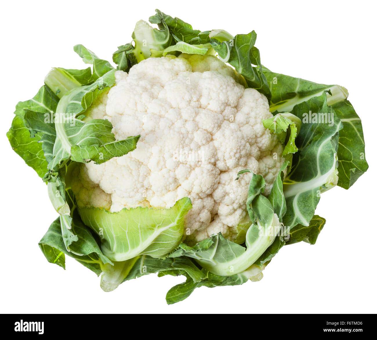 head of ripe cauliflower isolated on white background Stock Photo - Alamy