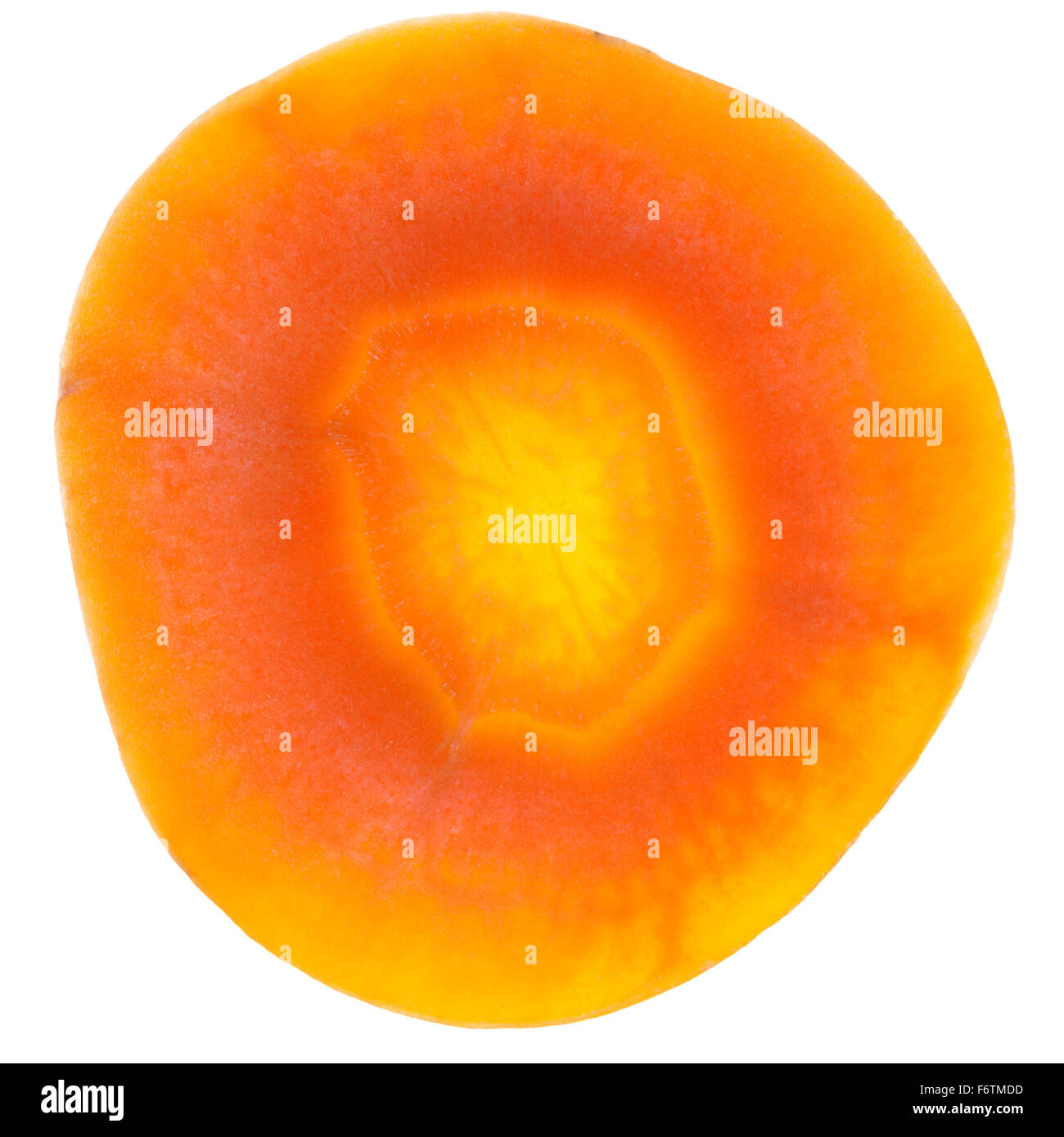 round slice of fresh carrot isolated on white background Stock Photo ...