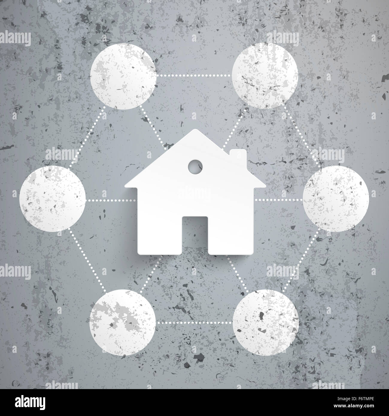 Model home connected to spheres, vector graphics Stock Photo - Alamy