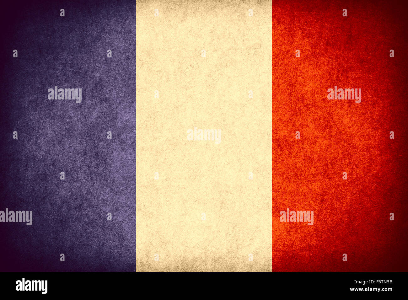 flag of France or French banner on paper rough pattern vintage texture ...