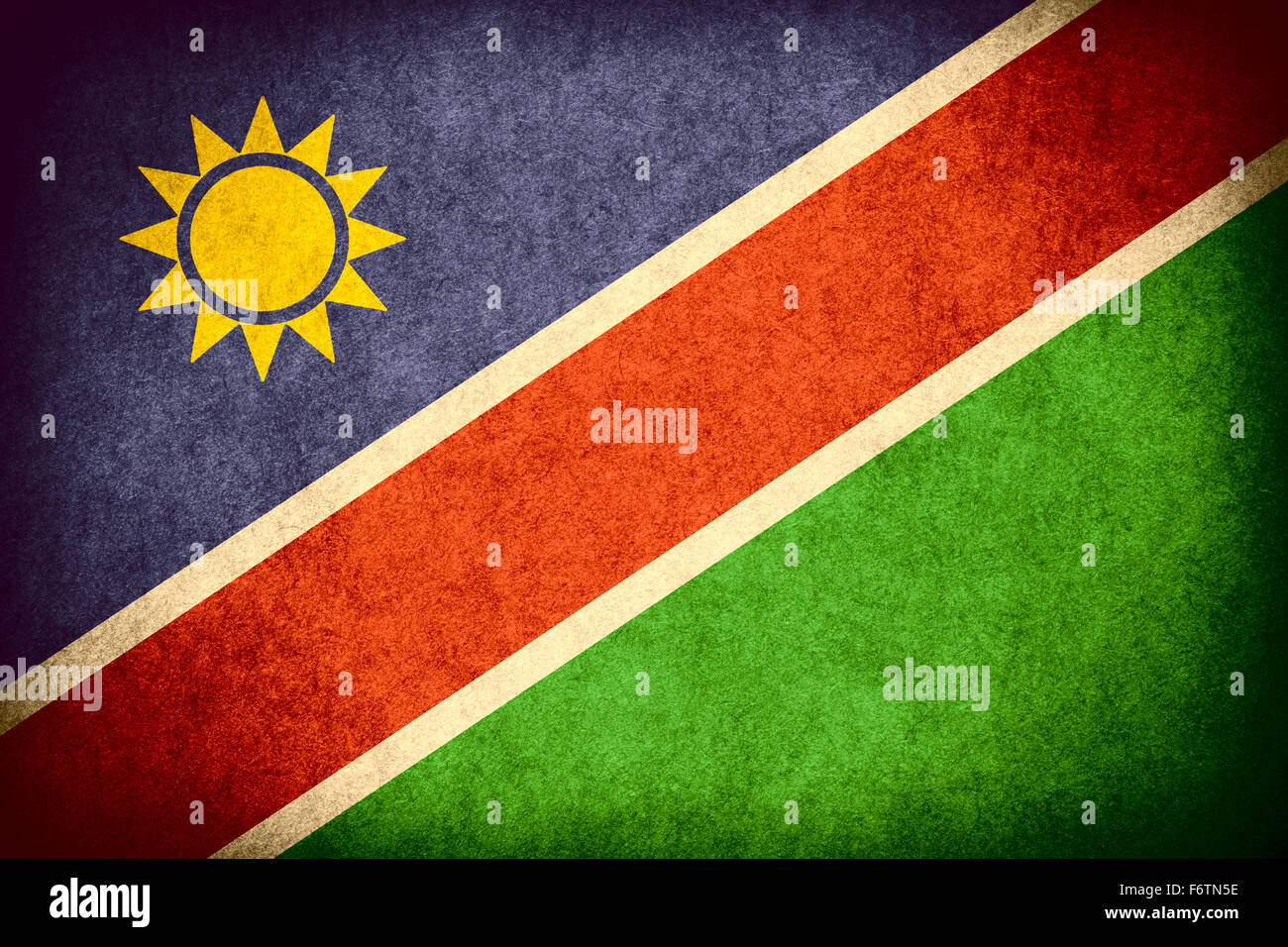 flag of Namibia or Namibian banner on paper rough pattern vintage ...