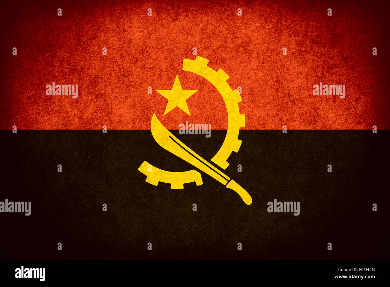 flag of Angola or Angolan banner on paper rough pattern vintage texture ...