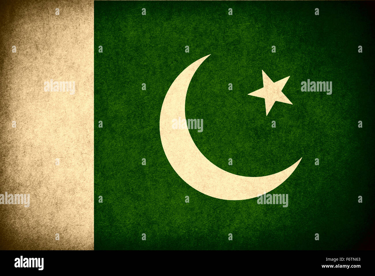 flag of Pakistan or Pakistani banner on paper rough pattern vintage ...