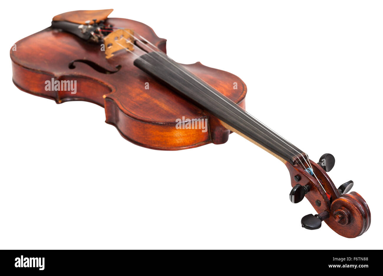 old fiddle isolated on white background Stock Photo - Alamy