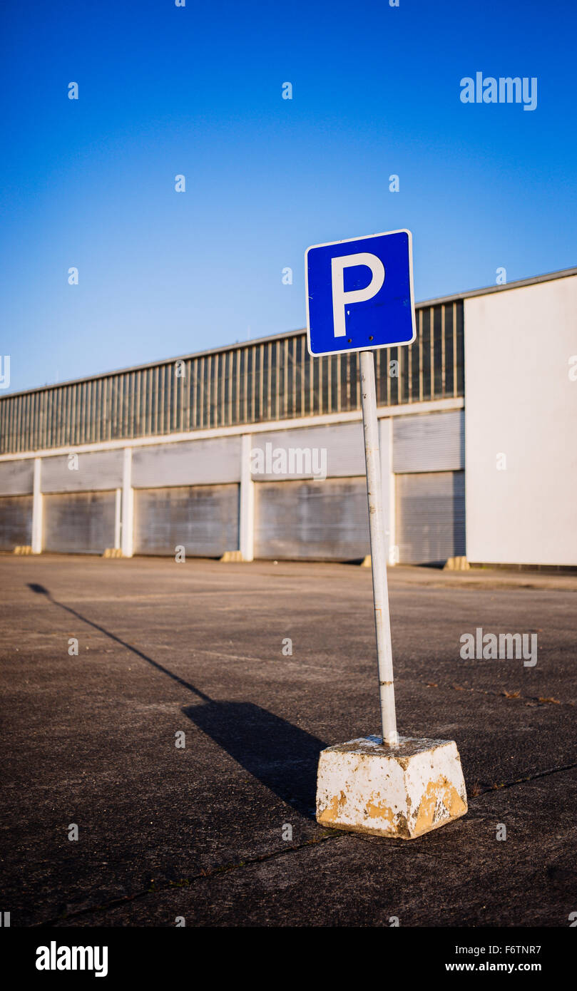 Parking sign on old runway Stock Photo - Alamy