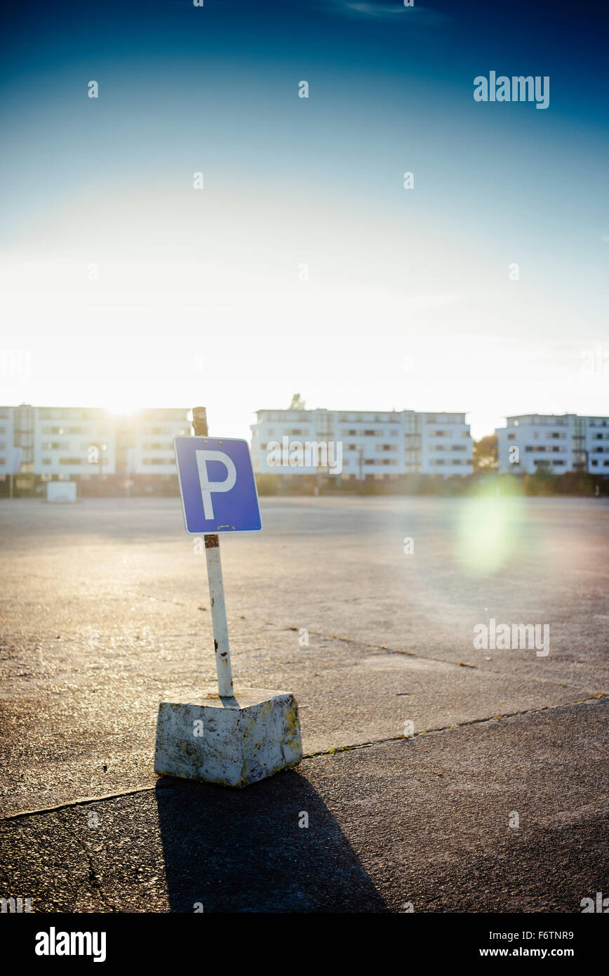 Parking sign on old runway Stock Photo - Alamy