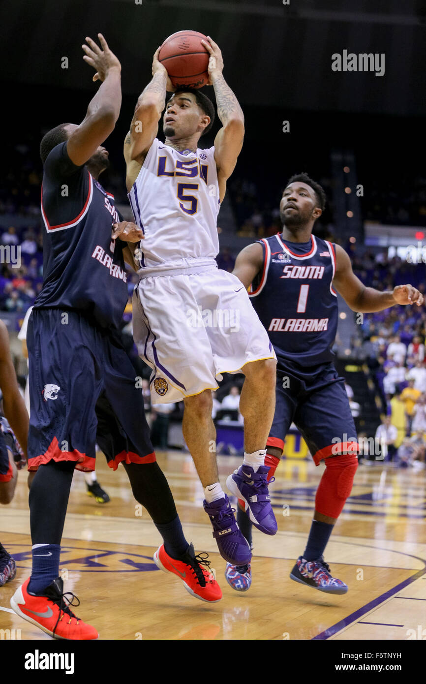 Baton Rouge, LA, USA. 19th Nov, 2015. LSU Tigers guard Josh Gray (5 ...