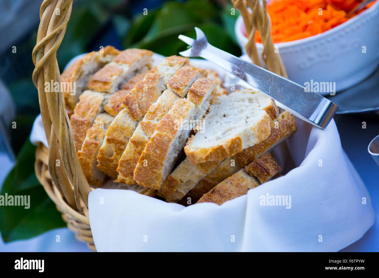 Wedding reception buffet food includes this bread for dinner Stock ...