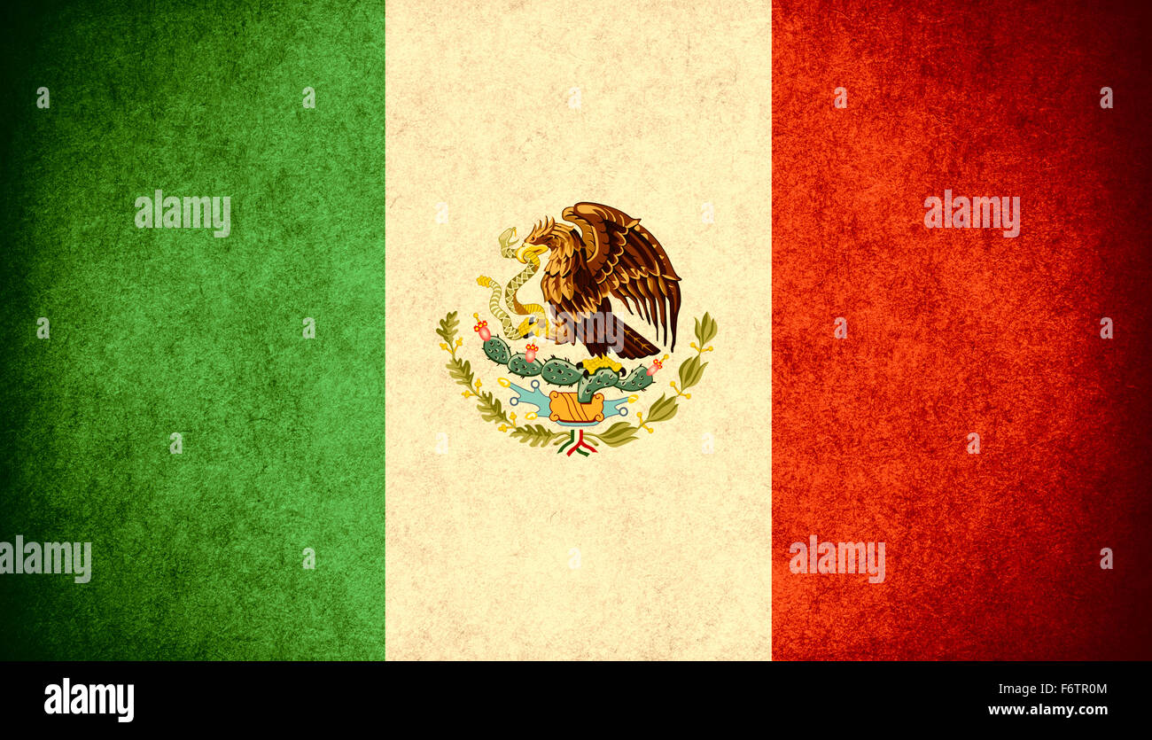 flag of Mexico or Mexican banner on paper rough pattern vintage texture ...