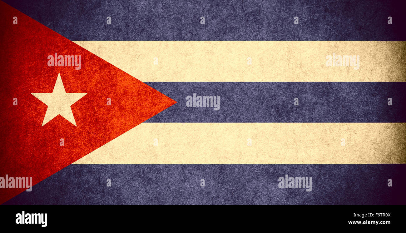 flag of Cuba or Cuban banner on paper rough pattern vintage texture ...
