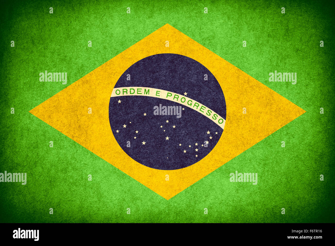 flag of Brazil or Brazilian banner on paper rough pattern vintage ...