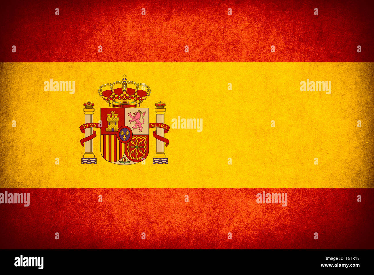 flag of Spain or Spanish banner on paper rough pattern vintage texture ...