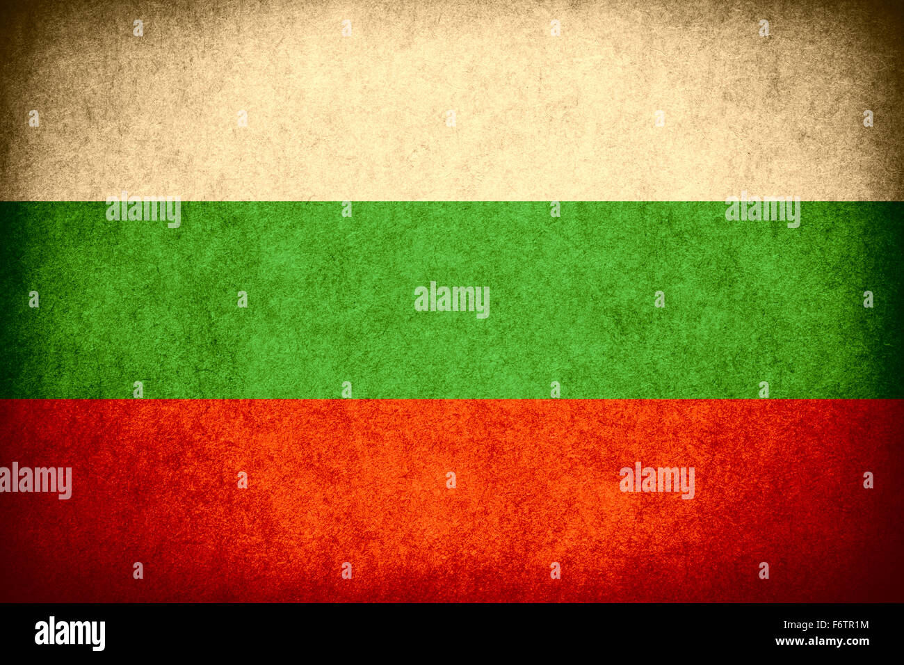 flag of Bulgaria or Bulgarian banner on paper rough pattern vintage ...