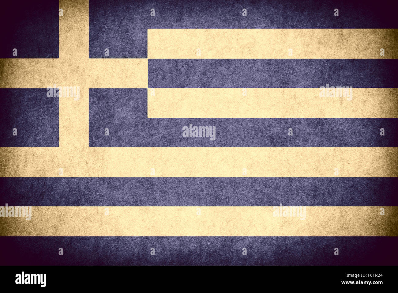 flag of Greece or Greek banner on paper rough pattern vintage texture ...