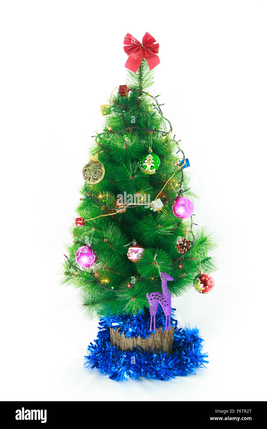 Christmas three on a white background Stock Photo - Alamy