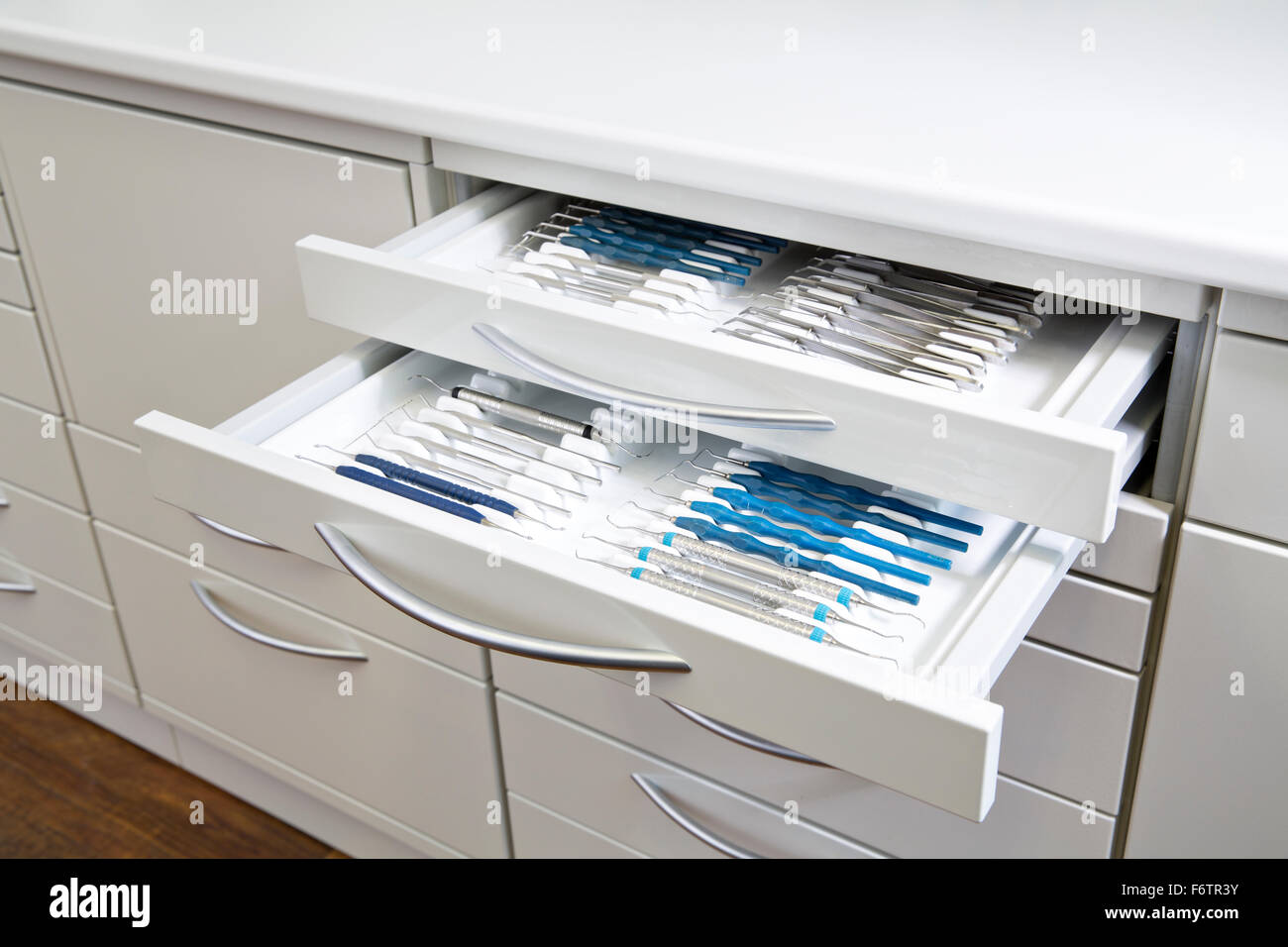 Drawer with dental instruments Stock Photo - Alamy