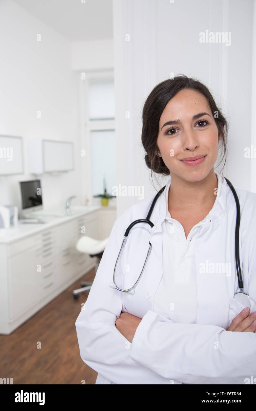 Portrait of smiling doctor at medical practice Stock Photo - Alamy