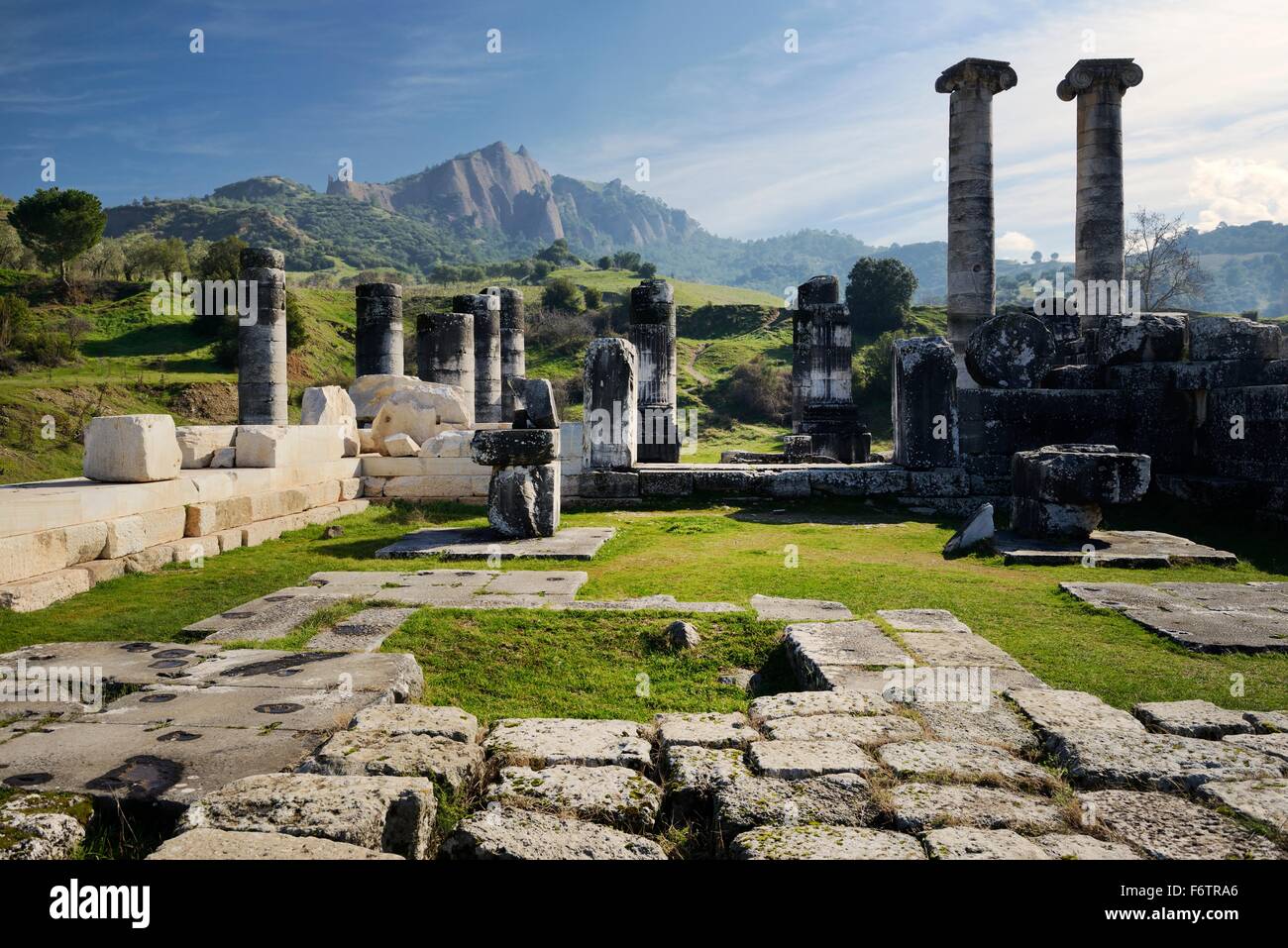 Ionic style Temple of Artemis in the ancient Greek city of Sardis in ...