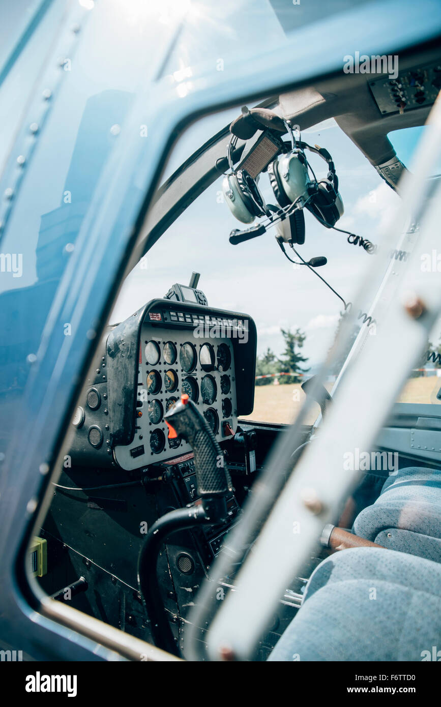 Interior of a helicopter Stock Photo - Alamy