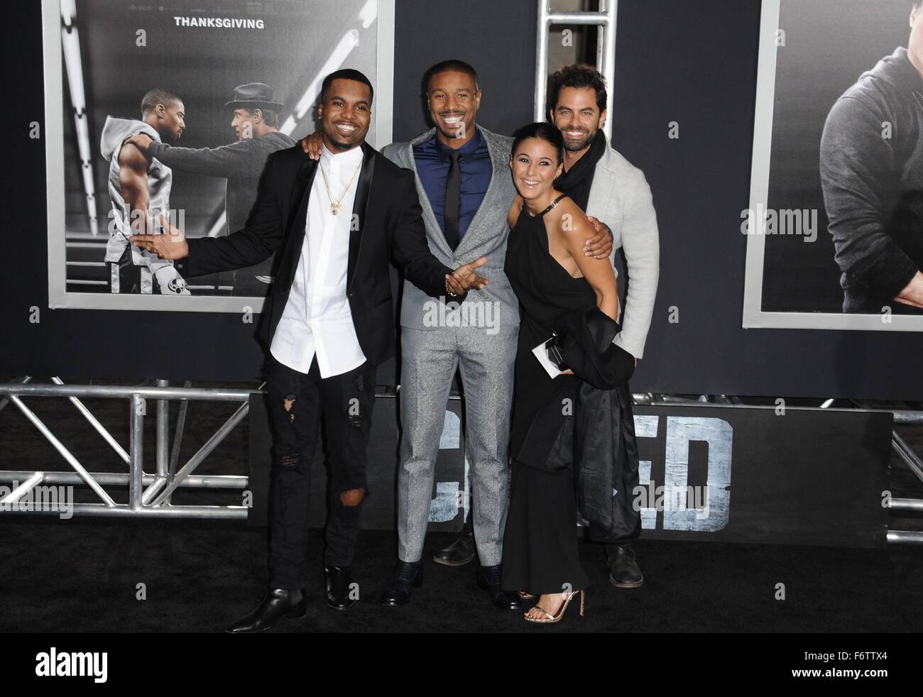 Los Angeles, CA, USA. 19th Nov, 2015. Michael B. Jordan, Emmanuelle ...