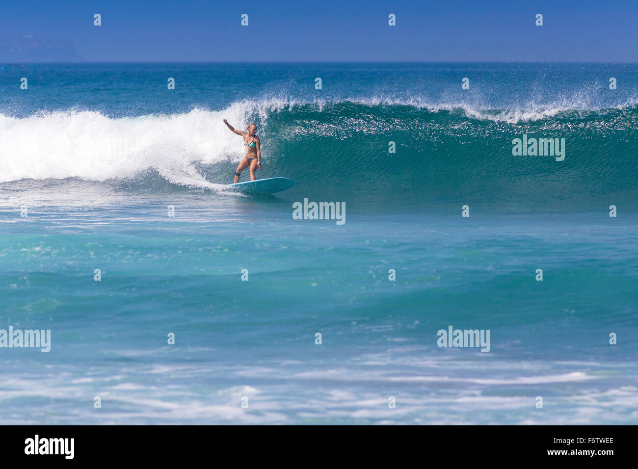 Indonesia, Bali, surfing woman Stock Photo - Alamy