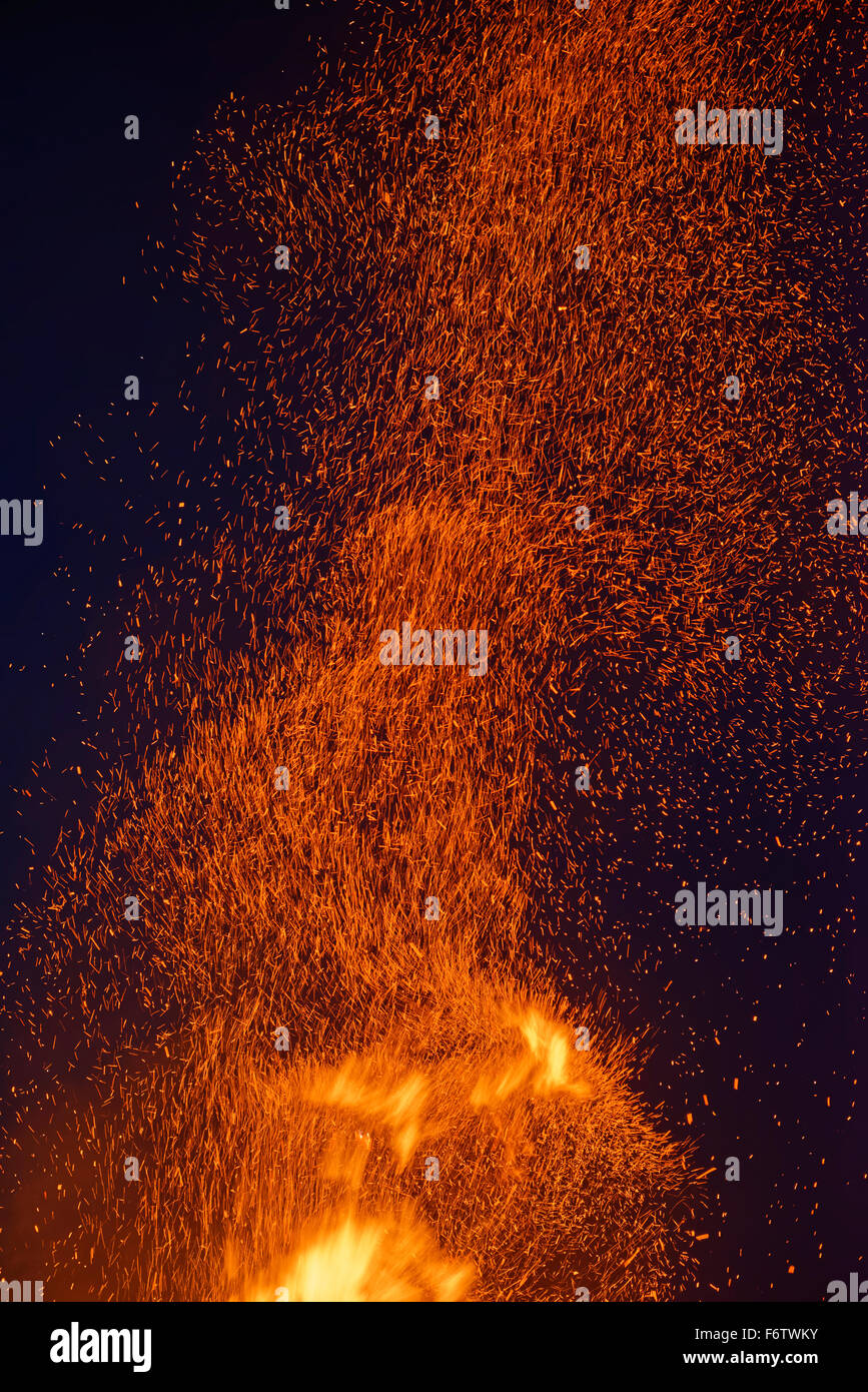 Germany, Bavaria, Midsummer bonfire at night Stock Photo - Alamy