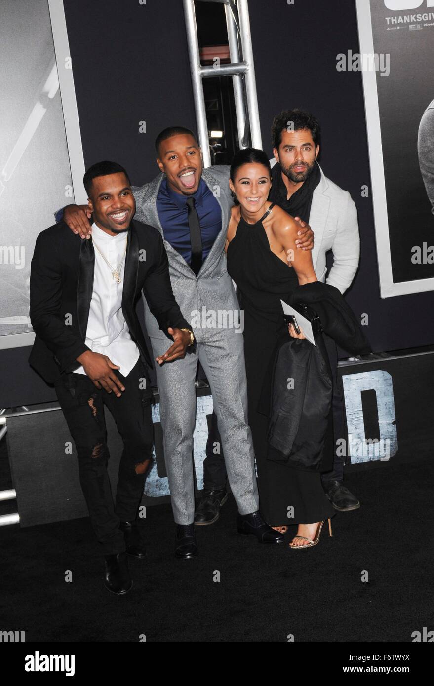Los Angeles, CA, USA. 19th Nov, 2015. Sterling Brim, Michael B. Jordan ...