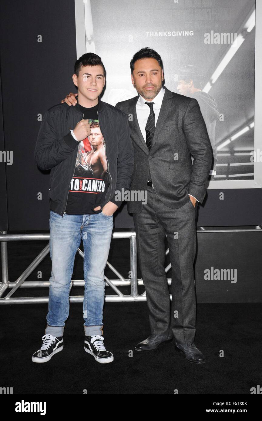 Los Angeles, CA, USA. 19th Nov, 2015. Devon de La Joya, Oscar de la ...