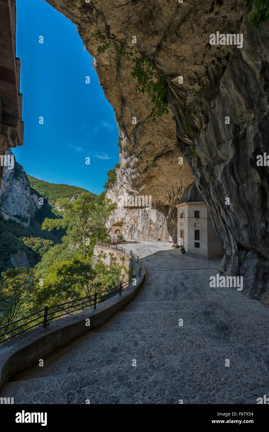 Italy, Marche district, Gola della Rossa, The Valadier church Stock ...