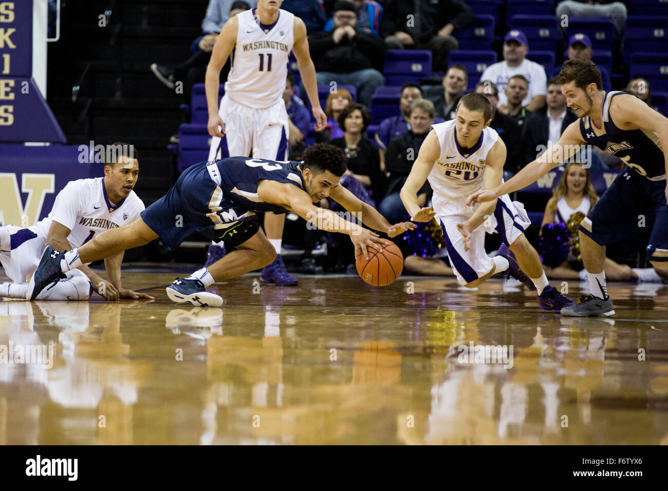 November 19, 2015: Washington's Dan Kingma (20) and Mount St. Mary's ...