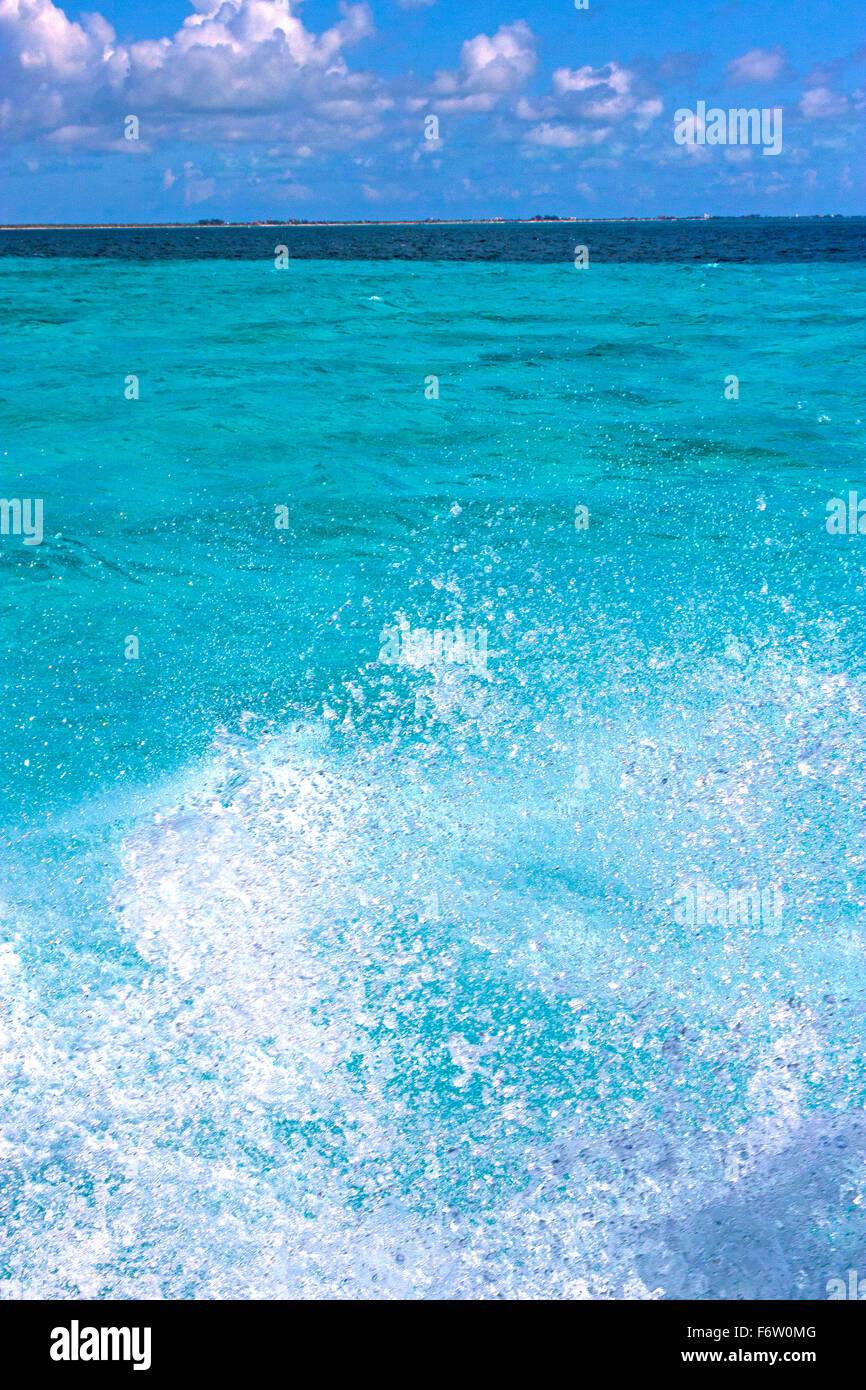 ground in mexico froath and blue foam the sea drop sunny day wave Stock ...