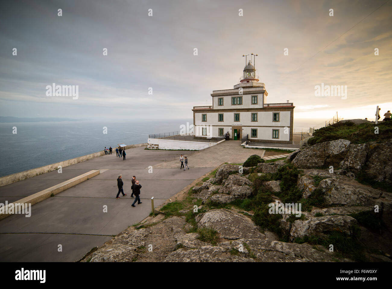 Spain, Finisterre, view to lighthouse Stock Photo - Alamy
