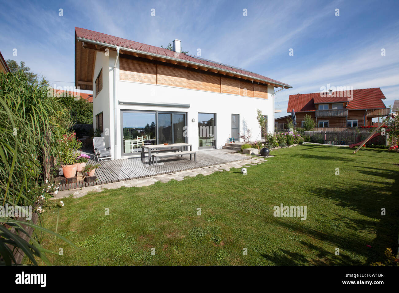 One-family house with garden Stock Photo - Alamy