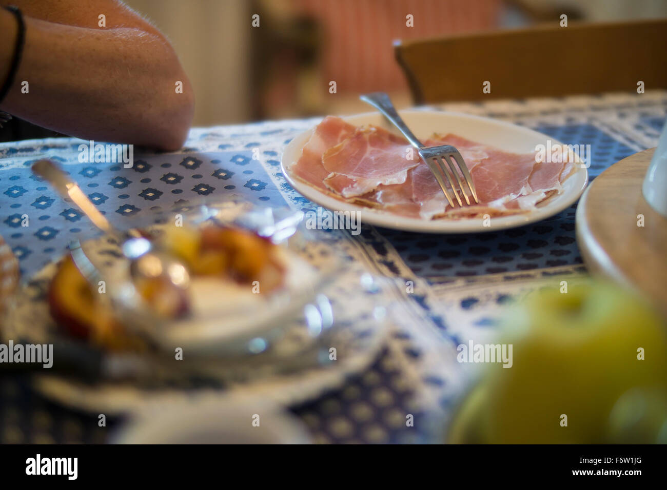 Parma ham on table Stock Photo - Alamy