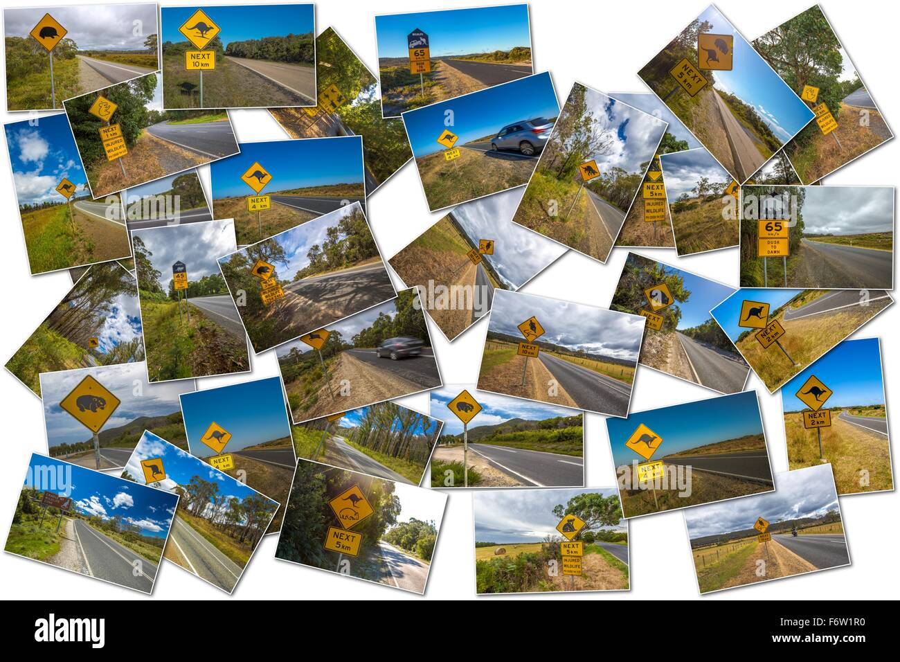 Australian road signs collage Stock Photo - Alamy
