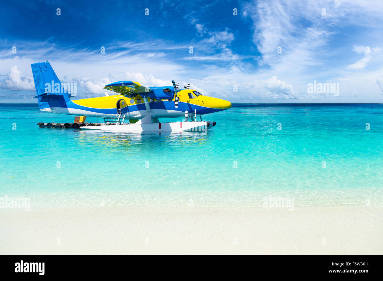 colorful sea plane in the indian ocean Stock Photo - Alamy