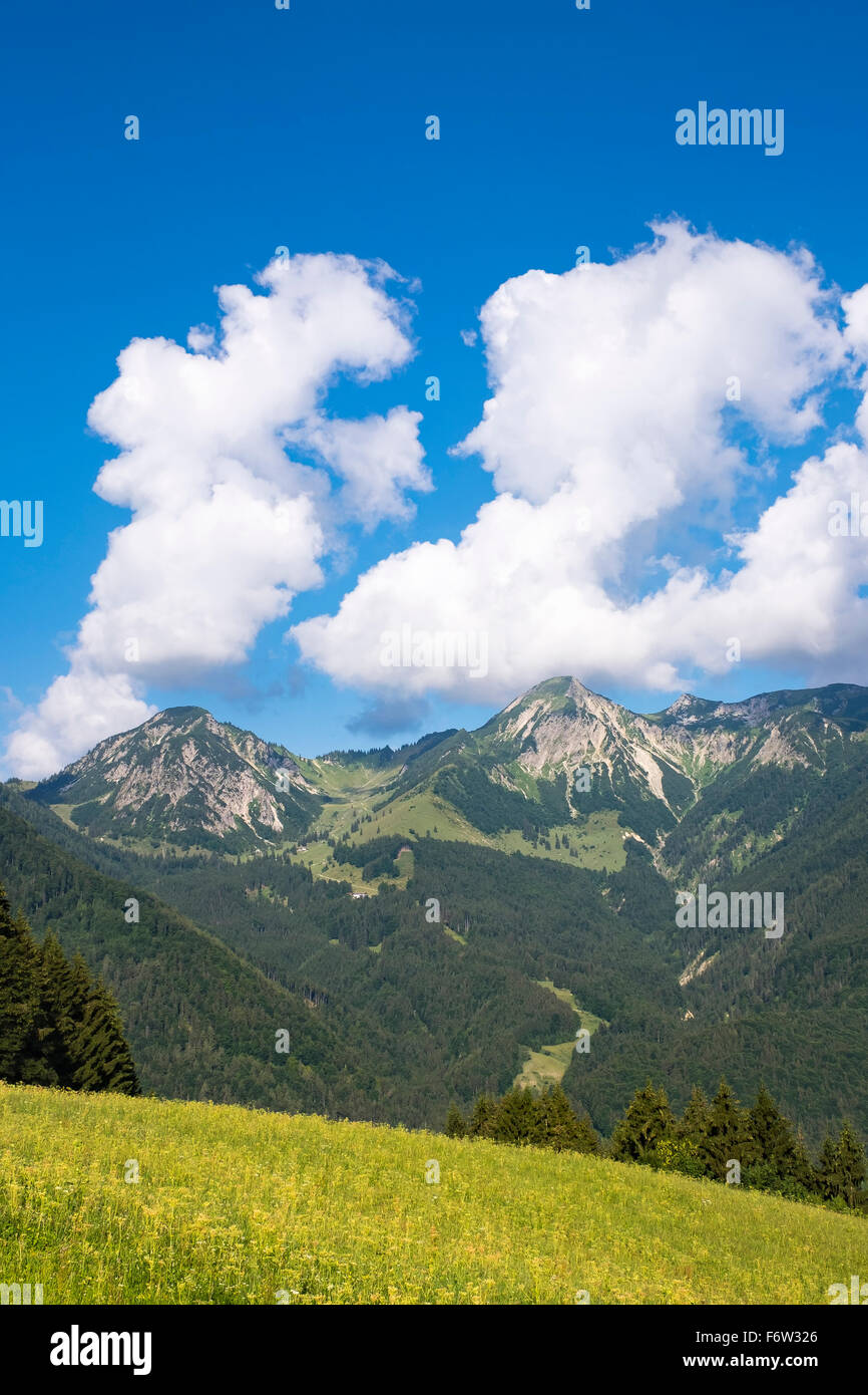 Germany, Bavaria, Chiemgau Alps, Breitenstein and Geigelstein as seen ...