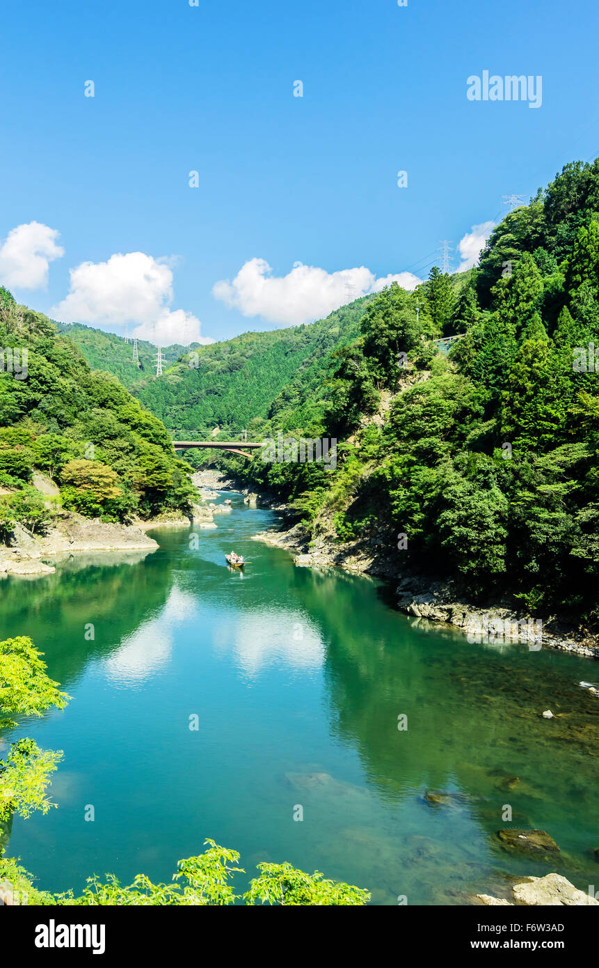 Japan, Honshu, Kyoto, Hozu river, Romantic route from Kameoka to ...
