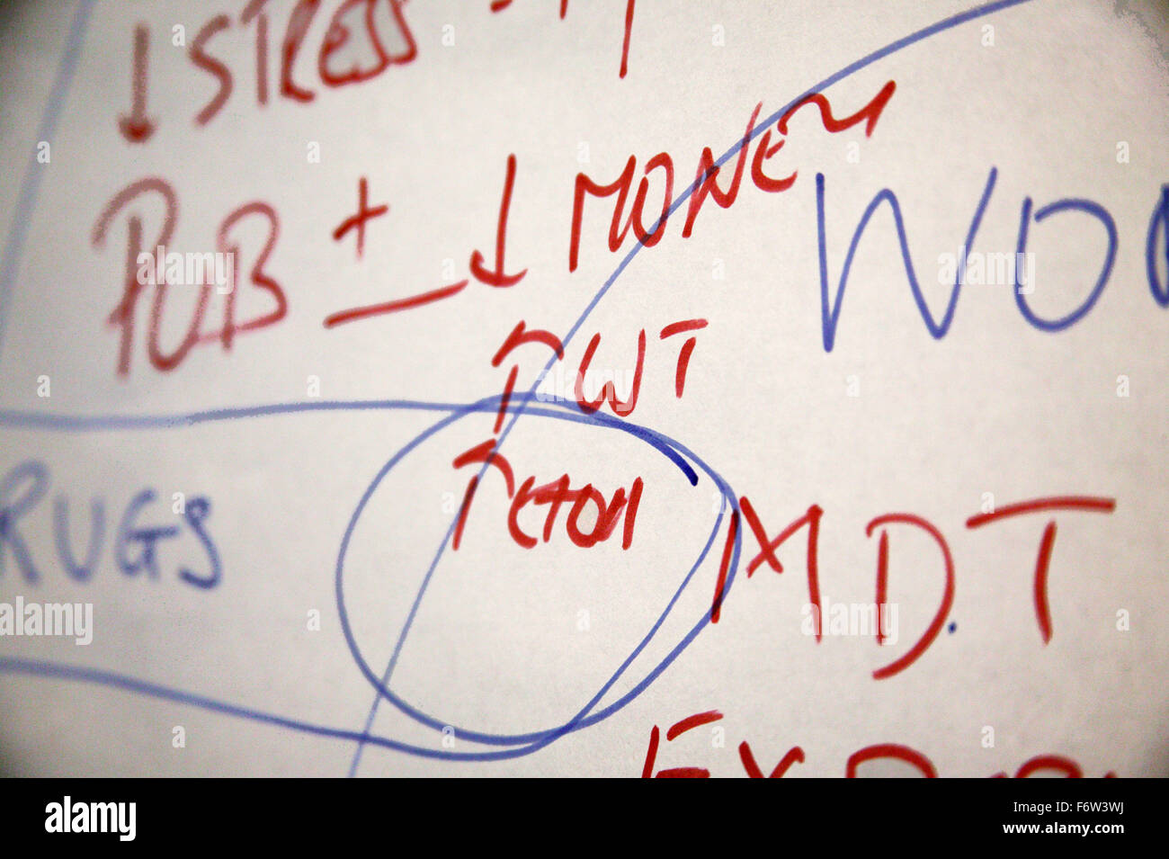 Notes on a whiteboard Stock Photo - Alamy