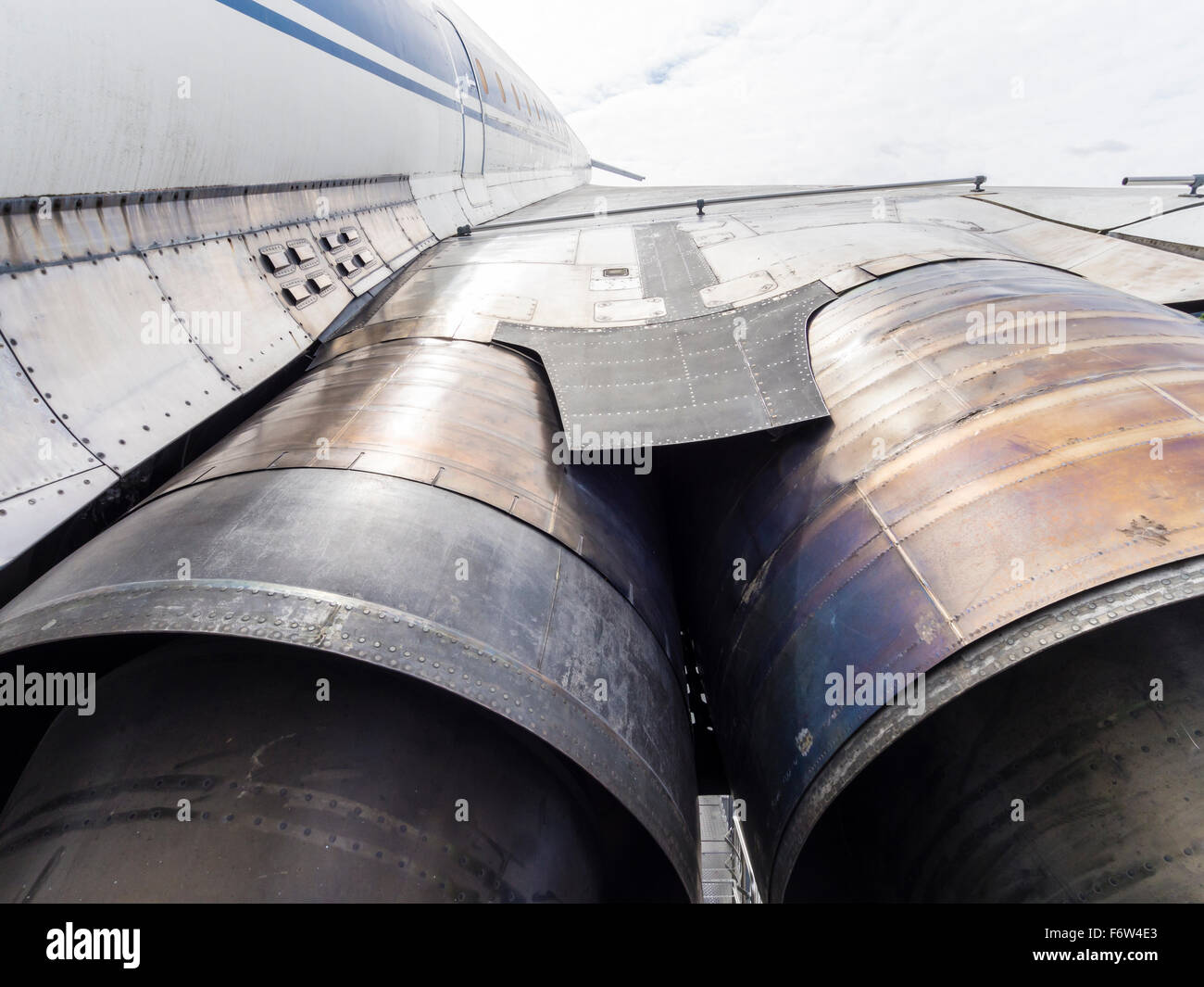 Fuselage and engines of a discarded Russian Tupolev Tu-144 supersonic ...