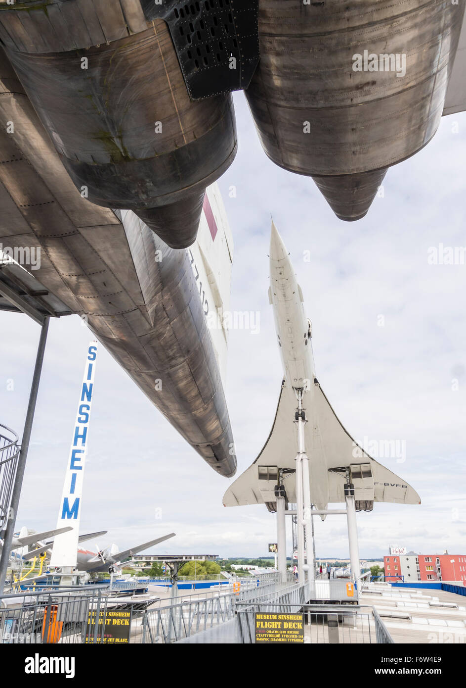View from below a discarded Russian Tupolev Tu-144 supersonic passenger ...