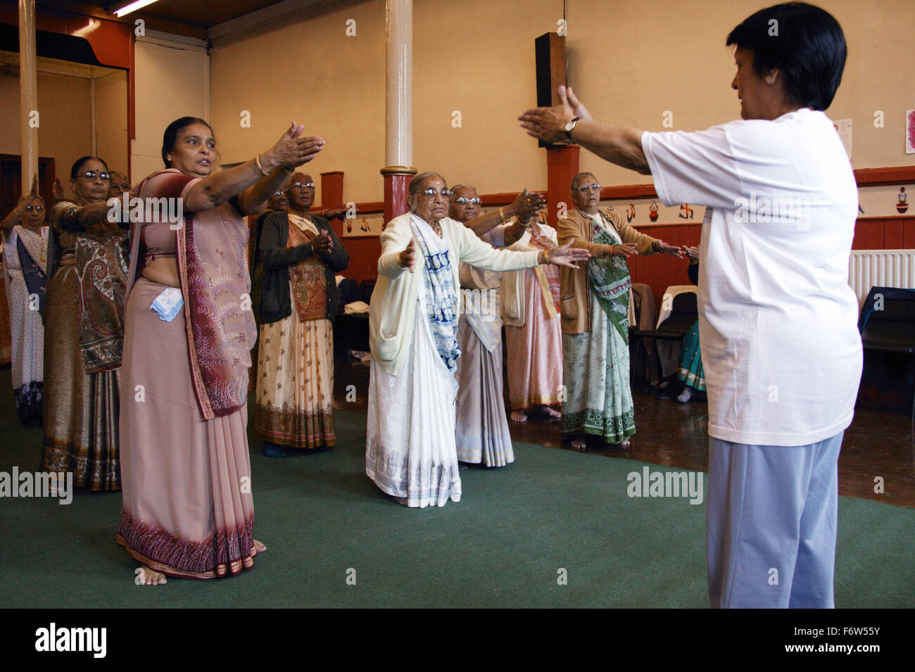Group of elderly women taking part in exercise class Stock Photo - Alamy