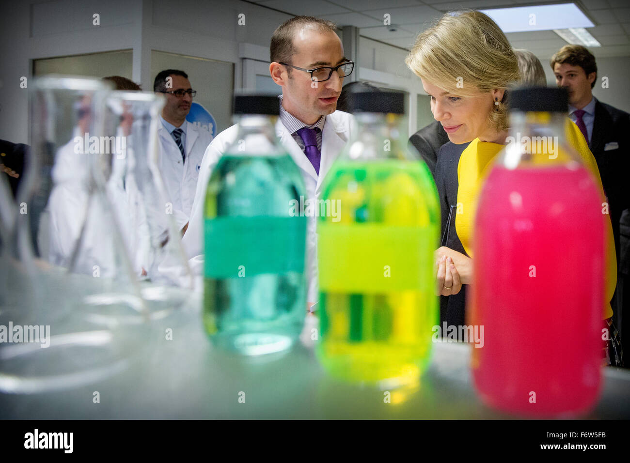 Queen Mathilde of Belgium visits the region Hainaut in Belgium, 19 ...
