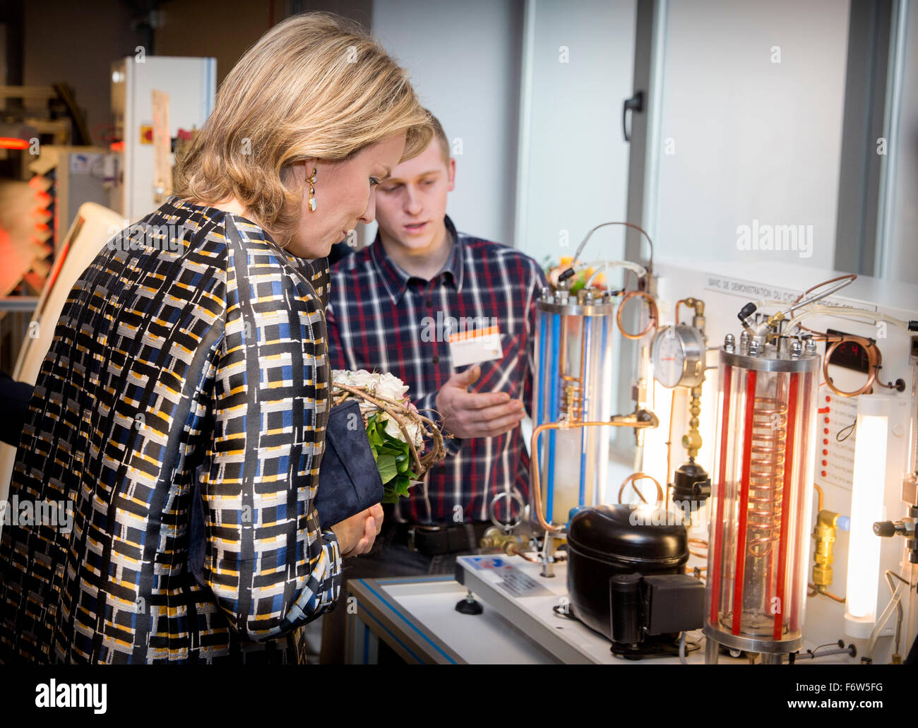Queen Mathilde of Belgium visit the region Hainaut in Belgium, 19 ...
