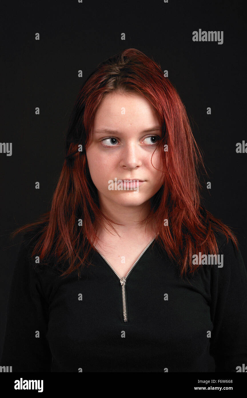 Portrait of a depressed teenage girl Stock Photo - Alamy