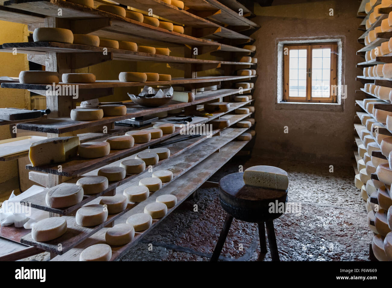 Alpine hut that produces and sells homemade cheeses Stock Photo - Alamy