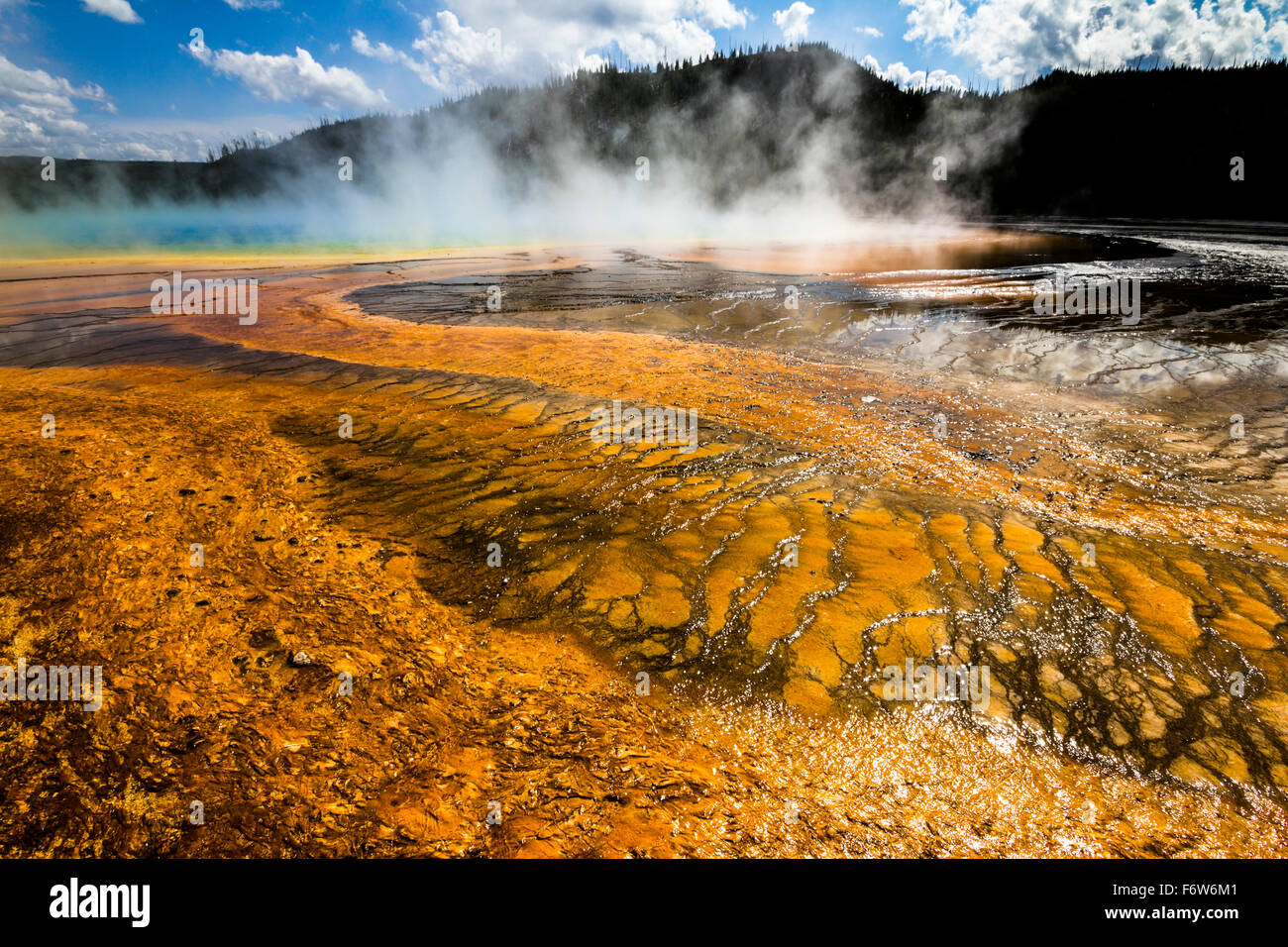 Grand Prismatic Spring Pool in Yellowstone Stock Photo - Alamy
