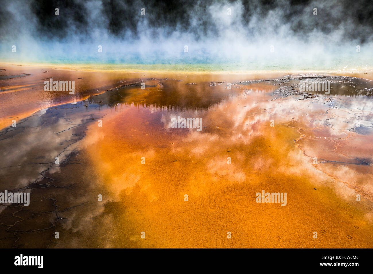 Grand Prismatic Spring Pool in Yellowstone Stock Photo - Alamy