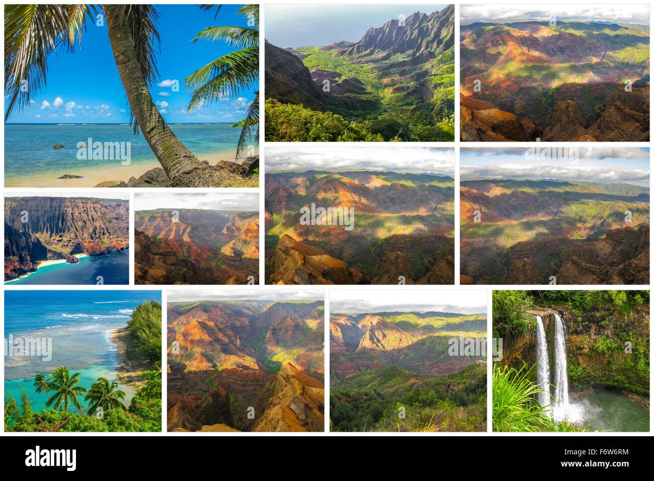 Hawaii collage kauai cliffs hi-res stock photography and images - Alamy