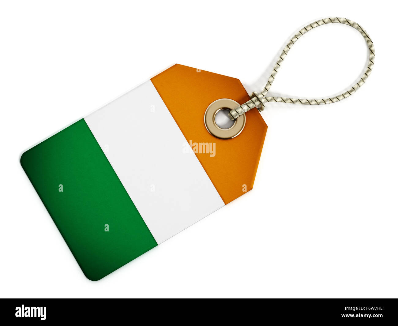 Ireland flag on isolated tag Stock Photo - Alamy